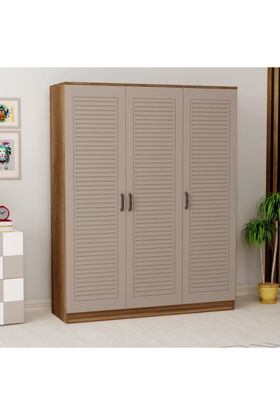 Hepsihome Lufi Mebran 3 Kapaklı Gardırop