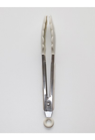 Rimmi Çelik Saplıklı Beyaz Çizmez Silikon Maşa