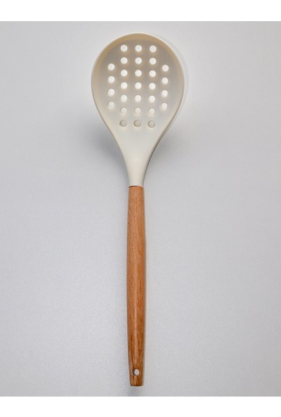 Rimmi Bambu Saplıklı Beyaz Çizmez Silikon Kevgir