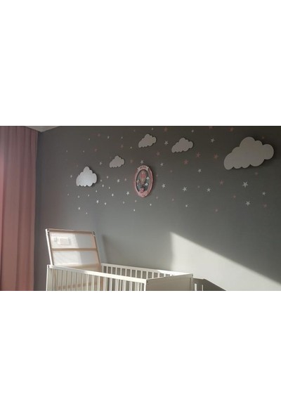 Işıklı Toplar Dükkanı Çocuk Odası Ahşap Aydınlatma 2 Bulut 3 Küçük Bulut 50 Yıldız Sticker Işıklı Toplar Dükkanı Çocuk Odası Ahşap Aydınlatma 2 Bulut 3 Küçük Bulut 50 Yıldız Sticker