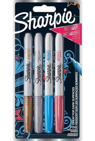 Sharpie Metalik Markör Karışık 4'lü Blister 2067107 Sharpie Metalik Markör Karışık 4'lü Blister 2067107