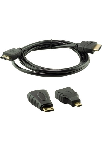Hq Speed 3in1 HDMI Kablo 1.5 mt HDMI To Mini HDMI - Micro HDMI Hq Speed 3in1 HDMI Kablo 1.5 mt HDMI To Mini HDMI - Micro HDMI
