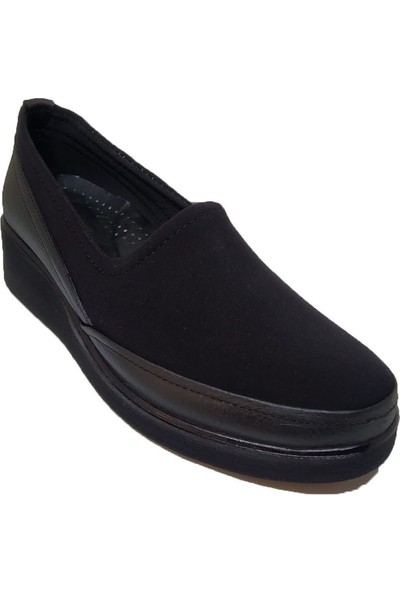 Ekim Ayakkabı Kadın Siyah Spor Deri Babet