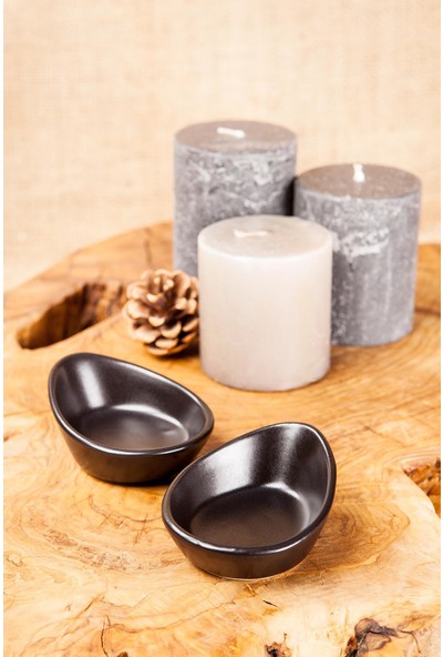 M'art Home 2'li Çerezlik Mini Gondol 8 cm. Mat Siyah