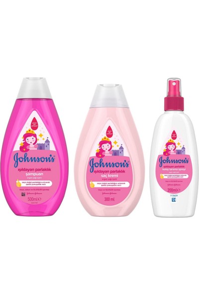 Johnson's Işıldayan Parlaklık Şampuan 500 ml + Johnson's Işıldayan Parlaklık Saç Kremi 300 ml + Johnson's Işıldayan Parlaklık Kolay Tarama Spreyi 200 ml Bebek Bakım Seti Johnson's Işıldayan Parlaklık Şampuan 500 ml + Johnson's Işıldayan Parlaklık Saç Kremi 300 ml + Johnson's Işıldayan Parlaklık Kolay Tarama Spreyi 200 ml Bebek Bakım Seti