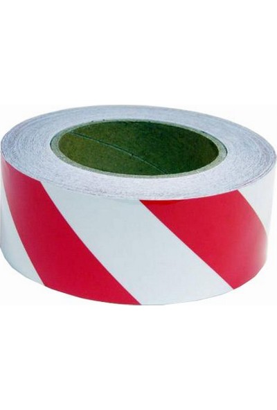 Carub 5 cm x 25 mt Fosfor Çapraz Kırmızı Beyaz Kod: 2406001