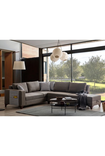Eymense Loft Köşe Koltuk Takımı Kahverengi