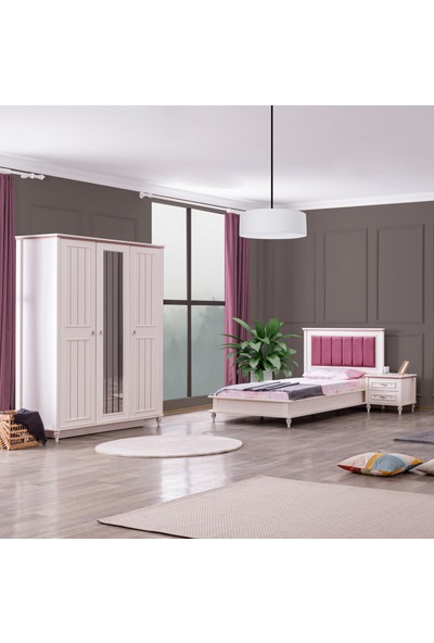 Setay Genç Odası Ezgi Lüx Genç Odası Takımı Karyola Dolap Komodin