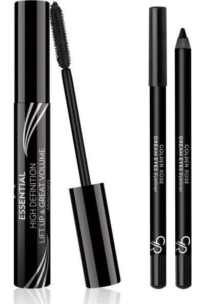 Golden Rose Hacim Etkili Maskara ve Siyah Göz Kalemi Golden Rose Hacim Etkili Maskara ve Siyah Göz Kalemi