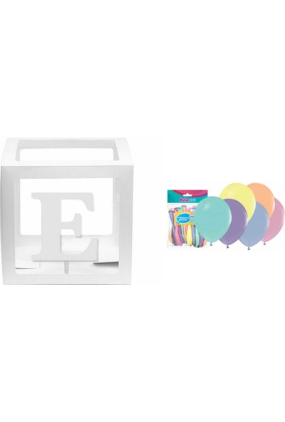 Azfahomestore Şeffaf Kutu ve Harf Beyaz + Balon Seti Azfahomestore Şeffaf Kutu ve Harf Beyaz + Balon Seti