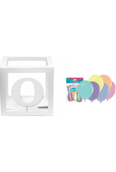 Azfahomestore Şeffaf Kutu ve Harf Beyaz + Balon Seti Azfahomestore Şeffaf Kutu ve Harf Beyaz + Balon Seti