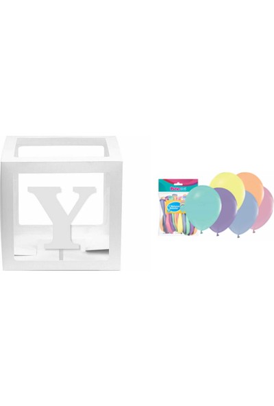 Azfahomestore Şeffaf Kutu ve Harf Beyaz + Balon Seti Azfahomestore Şeffaf Kutu ve Harf Beyaz + Balon Seti