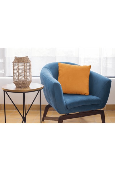 Nar Homes Çift Taraflı Dekoratif Kırlent Kılıfı Düz Renk 43 x 43 cm Turuncu