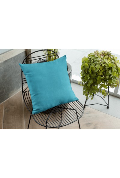 Nar Homes Çift Taraflı Dekoratif Kırlent Kılıfı Düz Renk 43 x 43 cm Turkuaz