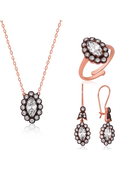 Silverlina Gümüş Elmas Montür Bayan Set