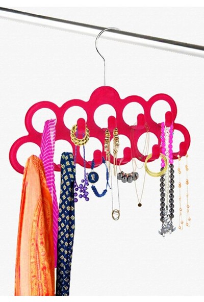 Hayveys 11 Kancalı Kadife Takı ve Aksesuar Askısı