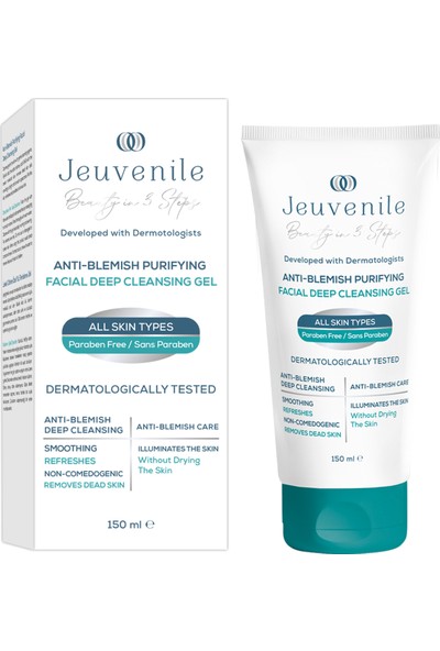 Jeuvenile Lekeli Ciltlere Özel Glikolik Asit Içerikli Leke Karşıtı Yüz Temizleme Jeli 150ML Jeuvenile Lekeli Ciltlere Özel Glikolik Asit Içerikli Leke Karşıtı Yüz Temizleme Jeli 150ML