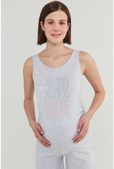 Penti Açık Gri Melanj Mama Love Atlet