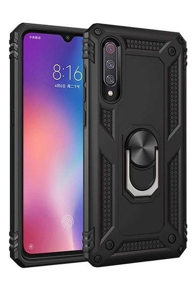 Fibaks Xiaomi Mi 9 Kılıf Military Armor Ring Case Tank Zırh Yüzüklü Standlı Fibaks Xiaomi Mi 9 Kılıf Military Armor Ring Case Tank Zırh Yüzüklü Standlı