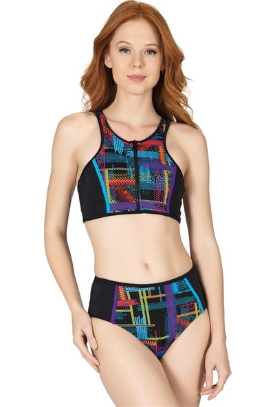 Endeep Kadın Fermuarlı Spor Bikini Takımı Endeep Kadın Fermuarlı Spor Bikini Takımı