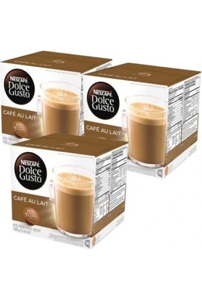 Nescafe Dolce Gusto Coffee Cafe Au Lait 16 Kapsül x 3 Paket Nescafe Dolce Gusto Coffee Cafe Au Lait 16 Kapsül x 3 Paket
