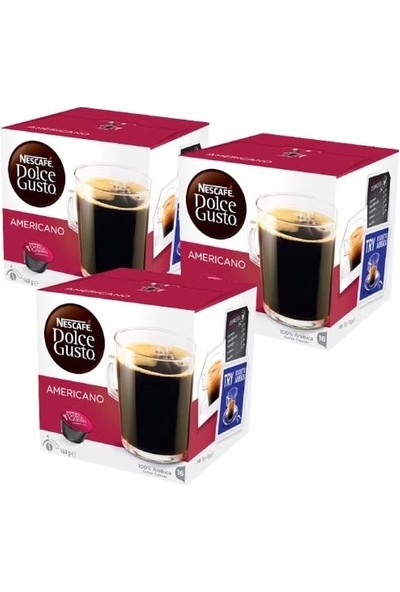 Nescafe Dolce Gusto Coffee Americano 16 Kapsül x 3 Paket Nescafe Dolce Gusto Coffee Americano 16 Kapsül x 3 Paket