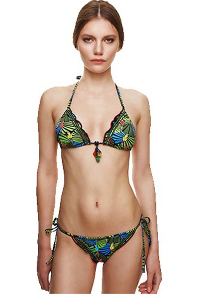 Bonesta Swimwear Papağan Desenli Üçgen Bikini