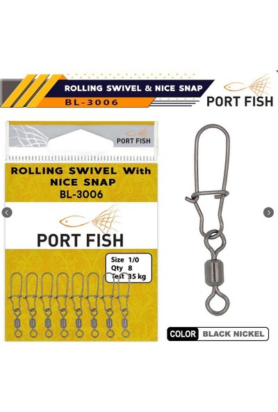 Portfısh 12 No Klipsli Fırdöndü BL3006-12