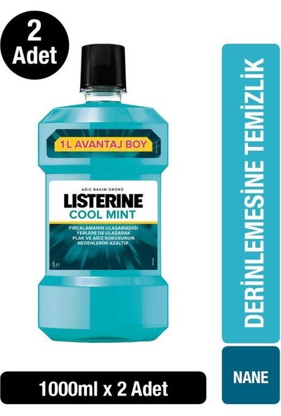 Listerine Cool Mint Gargara 1000 ml x 2 Adet Listerine Cool Mint Gargara 1000 ml x 2 Adet