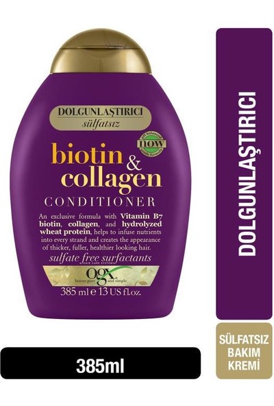 OGX Biotin & Kolajen Sülfatsız Bakım Kremi 385 ml OGX Biotin & Kolajen Sülfatsız Bakım Kremi 385 ml