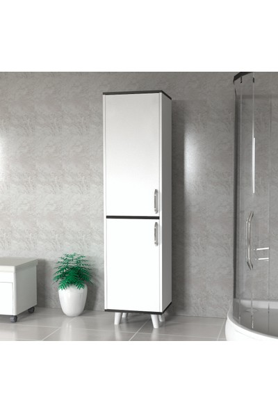 Mobilique Beyaz Antrasit Banyo Boy Zarif Dolap Mobilique Beyaz Antrasit Banyo Boy Zarif Dolap