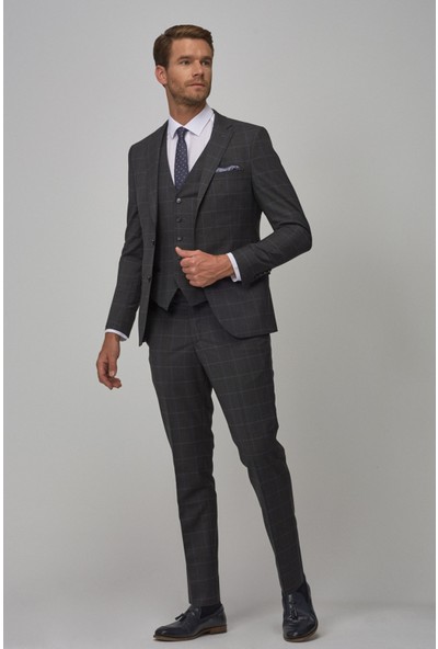 Altınyıldız Classics Ekstra Slim Fit Yelekli Nano Takım Elbise