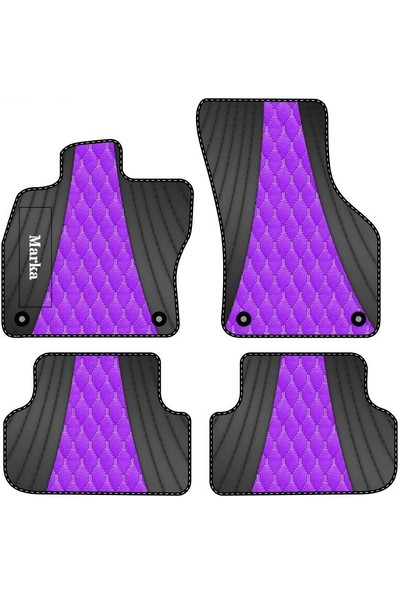 Tegin Chevrolet Spark 2009-2015 Mor Siyah Deri Desenli Siyah Kenarlı Paspas Tegin Chevrolet Spark 2009-2015 Mor Siyah Deri Desenli Siyah Kenarlı Paspas