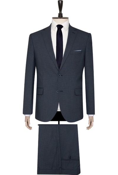 Süvari Desenli Rahat Kalıp Takım Elbise