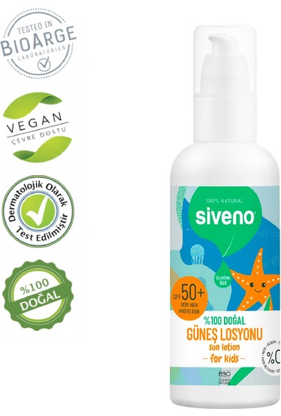 Siveno Çocuklar İçin Doğal Güneş Losyonu 100ML