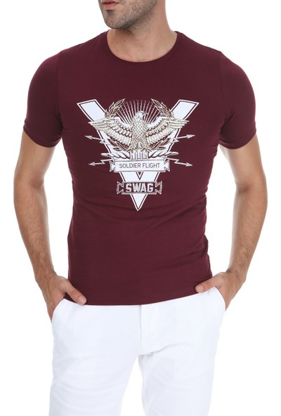 Ghassy Co. Erkek Kartal Baskılı Outdoor Tshirt