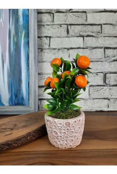 Arkeon Home Yapay Mandalina Ağacı-Seramik Saksı