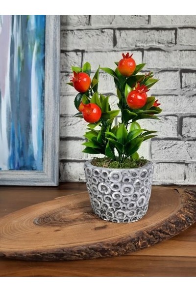 Arkeon Home Yapay Nar Ağacı-Seramik Saksı