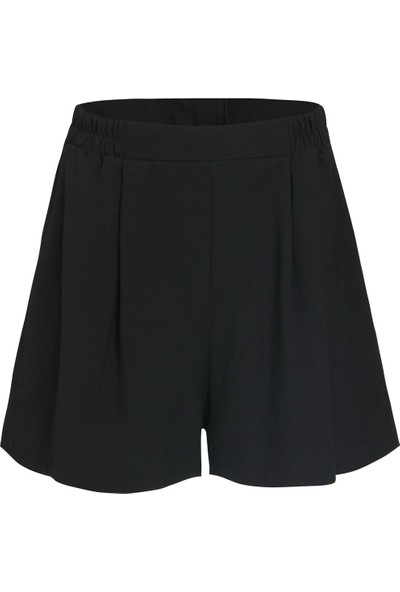 Quzu Beli Lastikli Şort Siyah