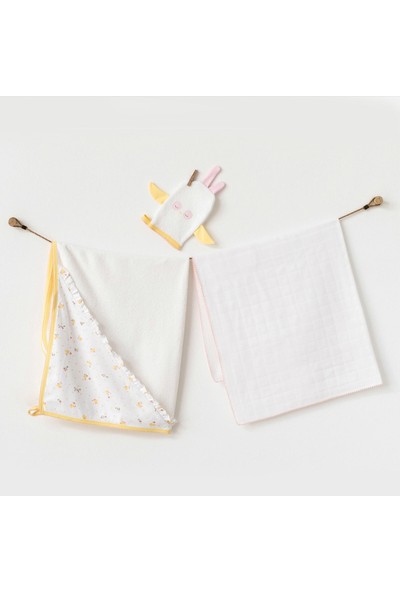 Andywawa Happy Chicky Bebek 3'lü Havlu Müslin Takım AC21590