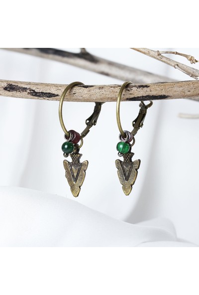 Hayalevi Consept Ok Ucu Figürlü,özel Tasarım Etnik Halka Küpe Hayalevi Consept Ok Ucu Figürlü,özel Tasarım Etnik Halka Küpe