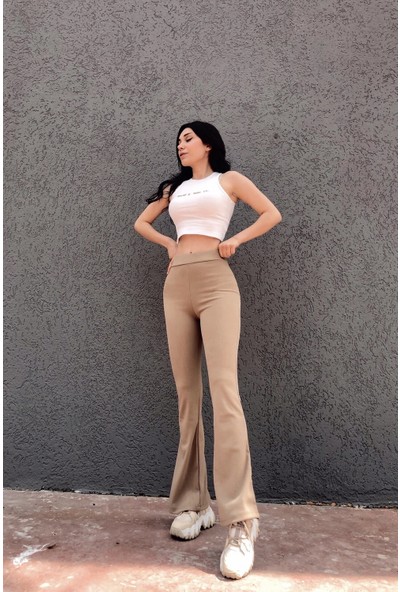 Iksora Kadın Ispanyol Paça Likralı Pantolon