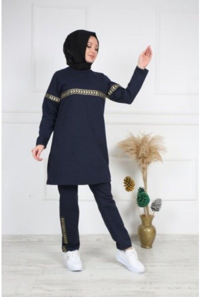 Cng Moda Kadın Sarı Şerit Laciert Eşofman Takımı