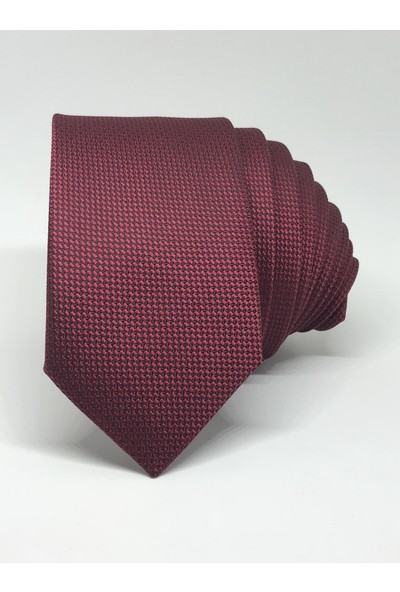 Kravat Gezegeni Vişne Slim Fit Oxford Kuş Gözü Desen Kravat Kravat Gezegeni Vişne Slim Fit Oxford Kuş Gözü Desen Kravat