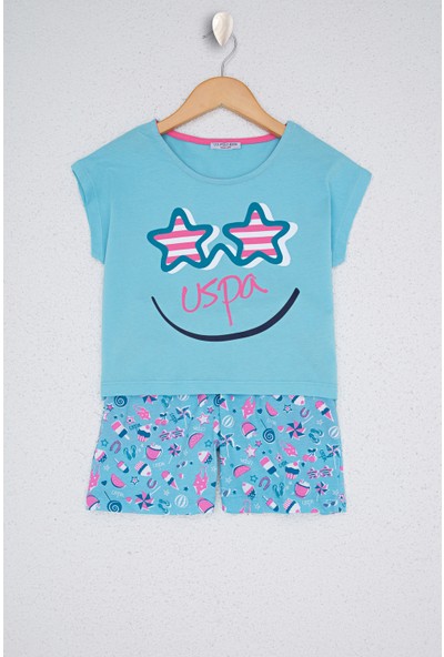 U.S. Polo Assn. Kız Çocuk Aqua Pijama 50241943-VR007