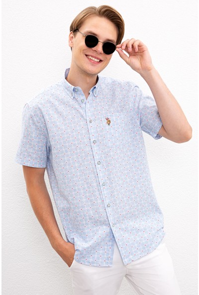 U.S. Polo Assn. Mavi Gömlek Kısakol 50218559-VR003