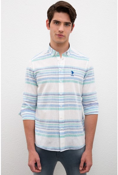 U.S. Polo Assn. Erkek Kobalt Gömlek Uzunkol 50218444-VR077 U.S. Polo Assn. Erkek Kobalt Gömlek Uzunkol 50218444-VR077