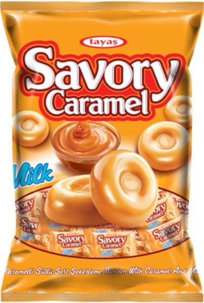 Tayaş Savory Karamelli Sütlü Sert Şeker 275 Gr.