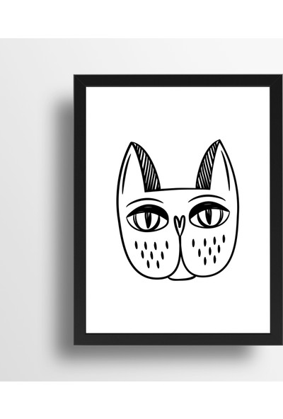 Ben Geliyorum Çerçeveli Tablo Kedi Yüzü Serisi No:11 Ben Geliyorum Çerçeveli Tablo Kedi Yüzü Serisi No:11