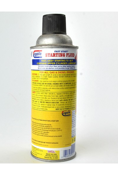 CYCLO Hızlı Motor Çalıştırma Eter Spreyi Cyclo C100 303GR. CYCLO Hızlı Motor Çalıştırma Eter Spreyi Cyclo C100 303GR.
